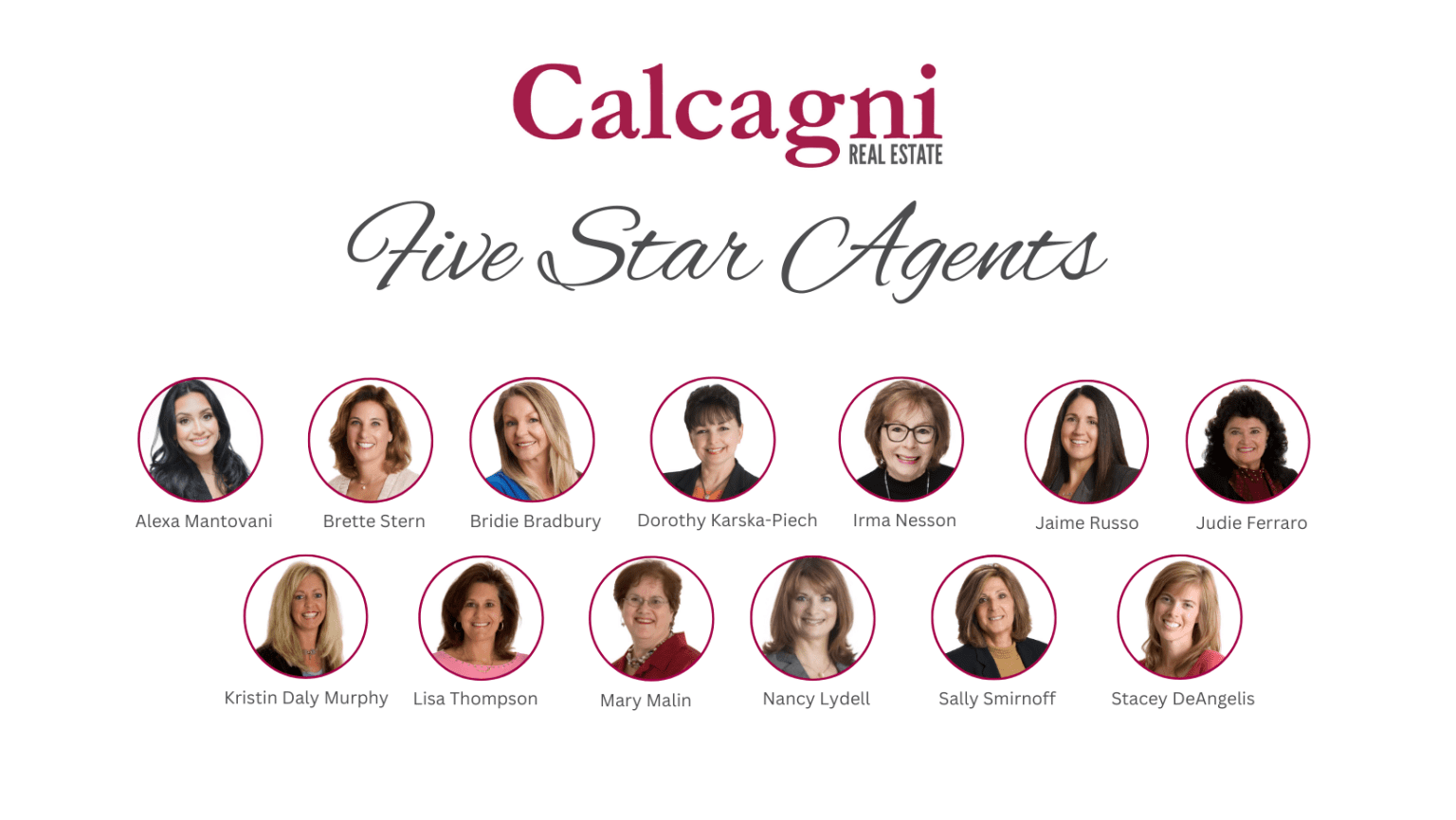 2022 Five Star Agents! - Calcagni Real Estate
